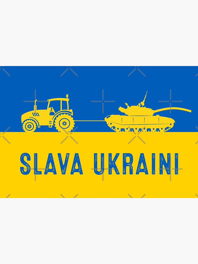"Ukrainian farmer steals tank tractor towing Russian tank " Sticker for ...