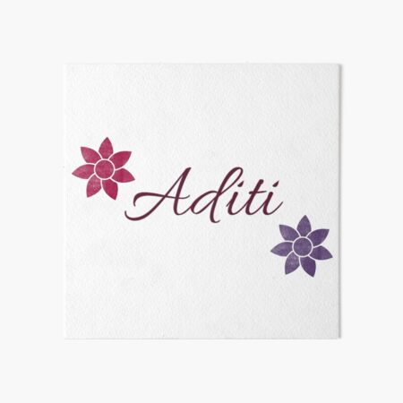 "Aditi Floral Name Calligraphy Design" Art Board Print by SbMb2000 ...