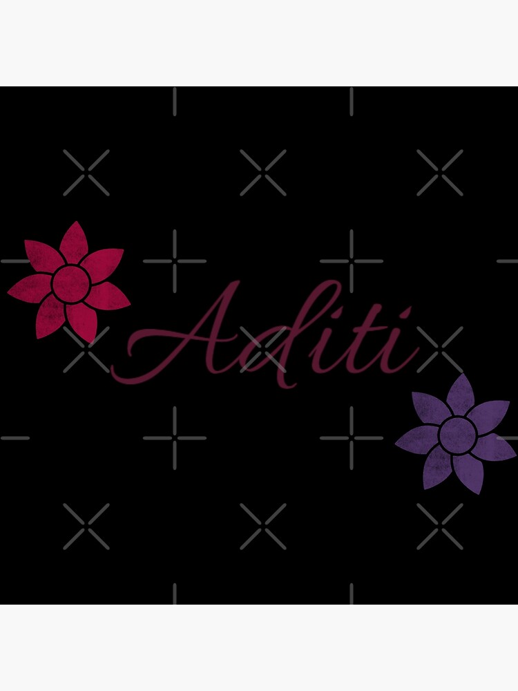"Aditi Floral Name Calligraphy Design Black Version" Art Print by ...