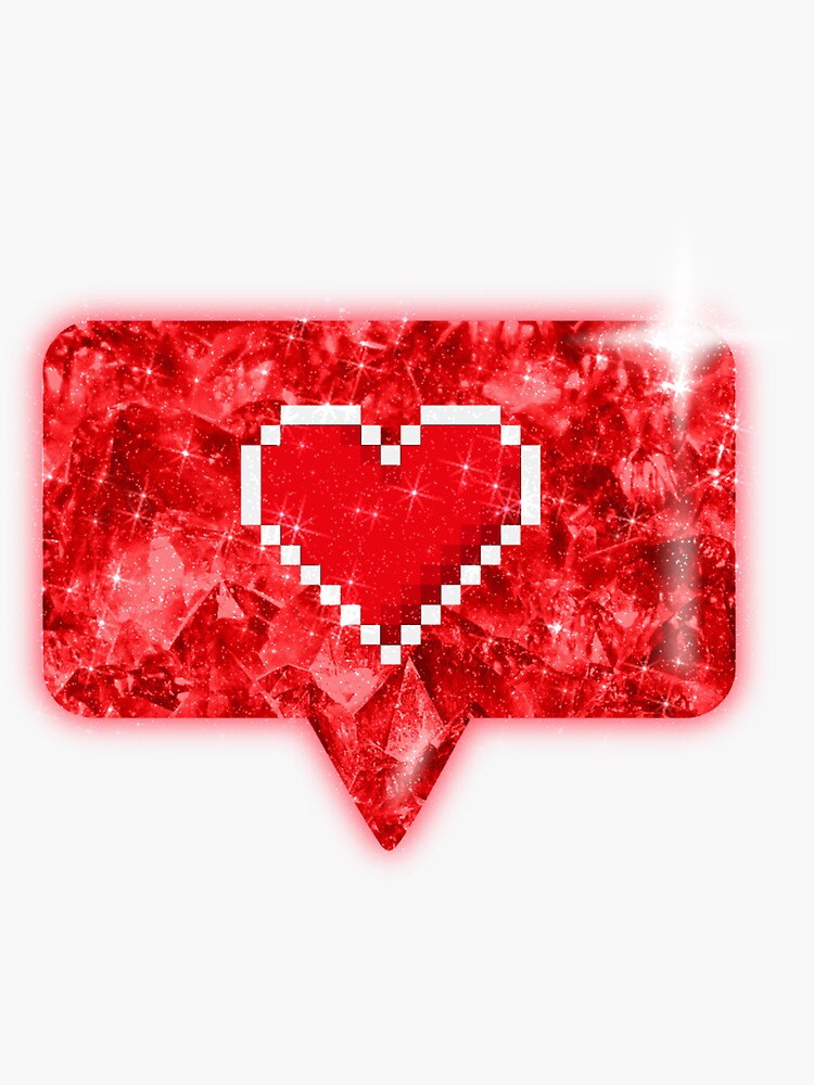 "Red Heart Like Button Icon Love Social Media" Sticker by Jolly-Yosei ...