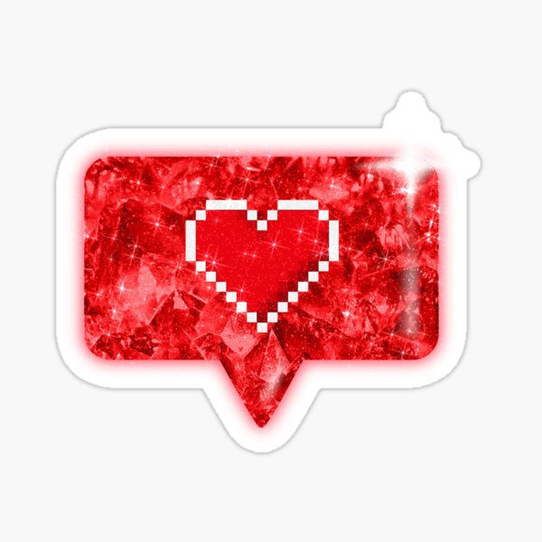 "Red Heart Like Button Icon Love Social Media" Sticker by Jolly-Yosei ...