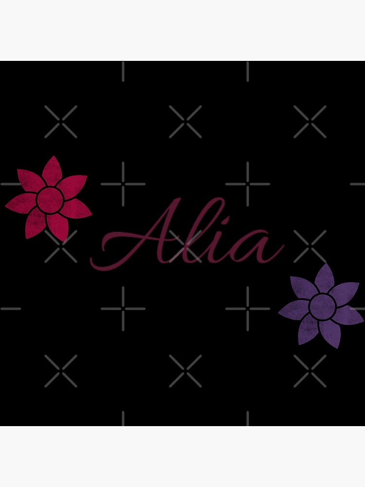 Póster «Alia Nombre floral Diseño de caligrafía Versión en negro» de ...