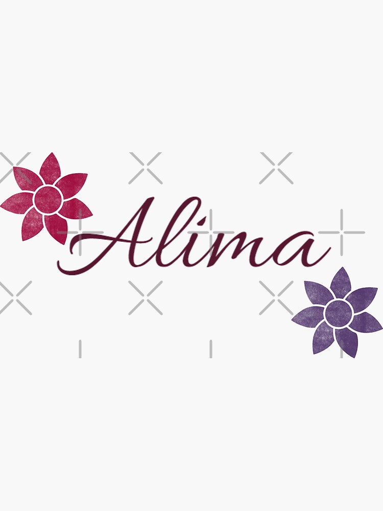 Pegatina «Copia del diseño de caligrafía del nombre floral de Alima» de ...