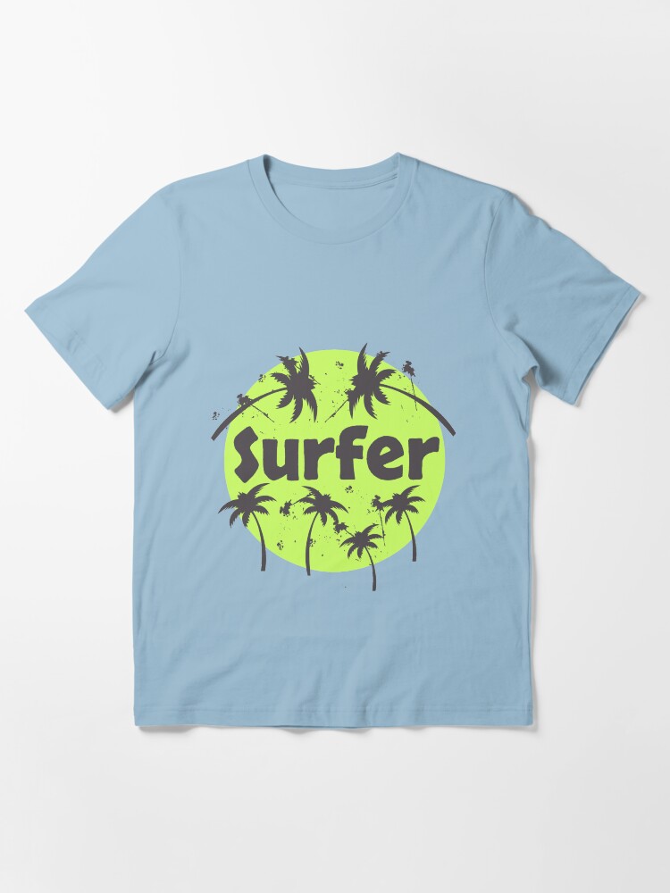 "Surfer Palm Tree design." Essential T-Shirt for Sale by DV-LTD | Redbubble