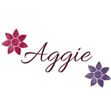"Aggie Floral Name Calligraphy Design" Sticker for Sale by SbMb2000 ...
