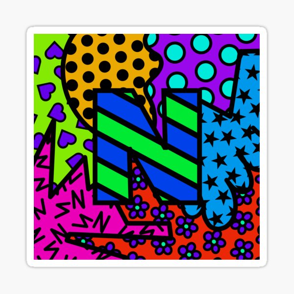 "Alphabet Series - Letter N - Bright and Bold Initial Letters" Sticker ...
