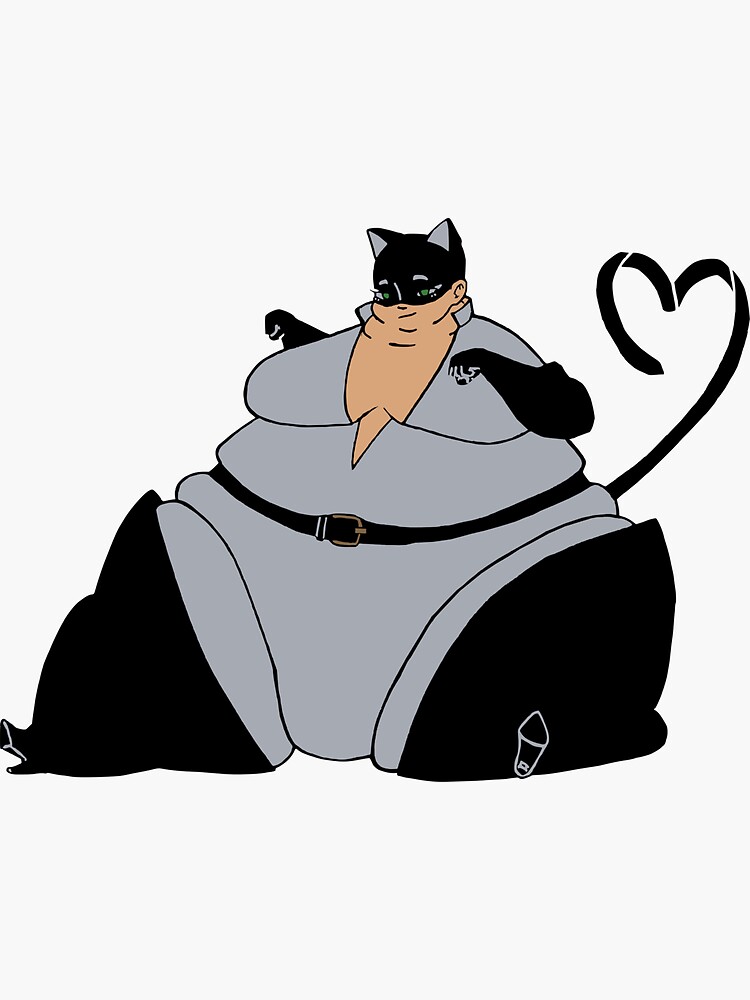 "fat cat girl" Sticker for Sale by reneechisholm | Redbubble