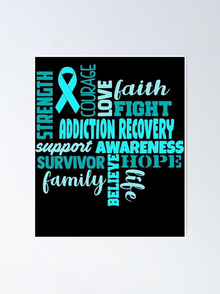 "Addiction Recovery Awareness - Strength Courage Faith Hope Love Fight ...