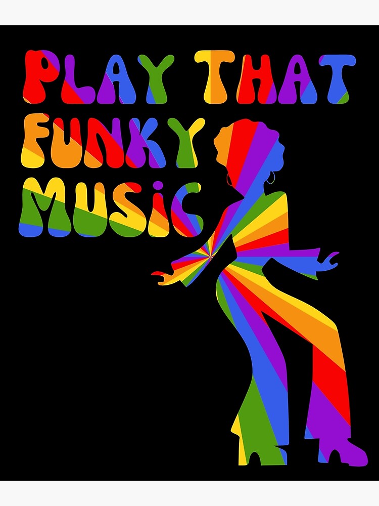 "Retro Play That Funky Music Graphic Design Rainbow" Poster by podguy ...