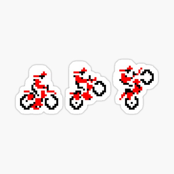 "8-Bit Bike Rider" Sticker by CasualBiscuits | Redbubble