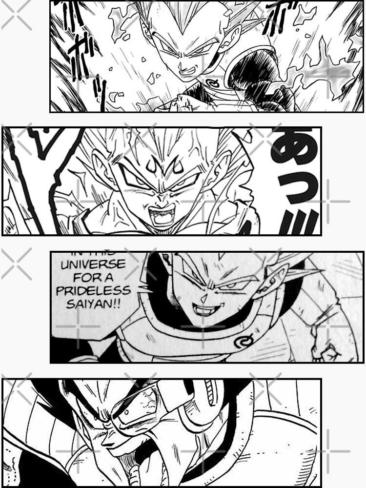 "Vegeta Dragon Ball Doragon Boru Manga Panel Design" Sticker for Sale ...