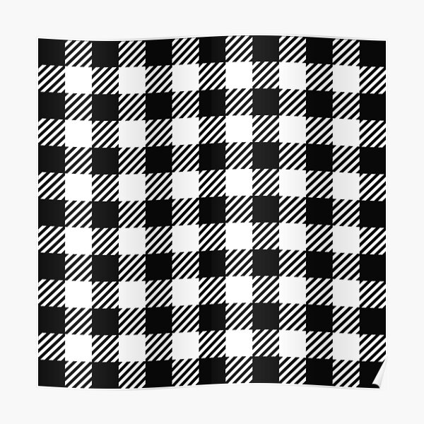 "BLACK AND WHITE BUFFALO CHECK PLAD" Poster for Sale by KelliesCorner ...