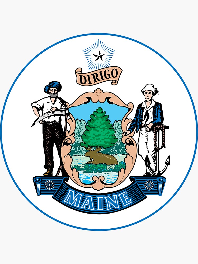 "Maine State Seal" Sticker for Sale by dloswa01 | Redbubble