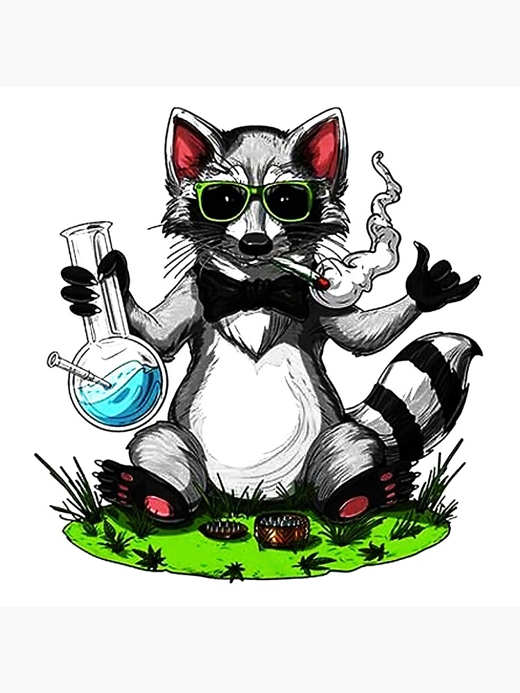"Raccoon Smoking Weed" Poster for Sale by fuddinfiv12 | Redbubble