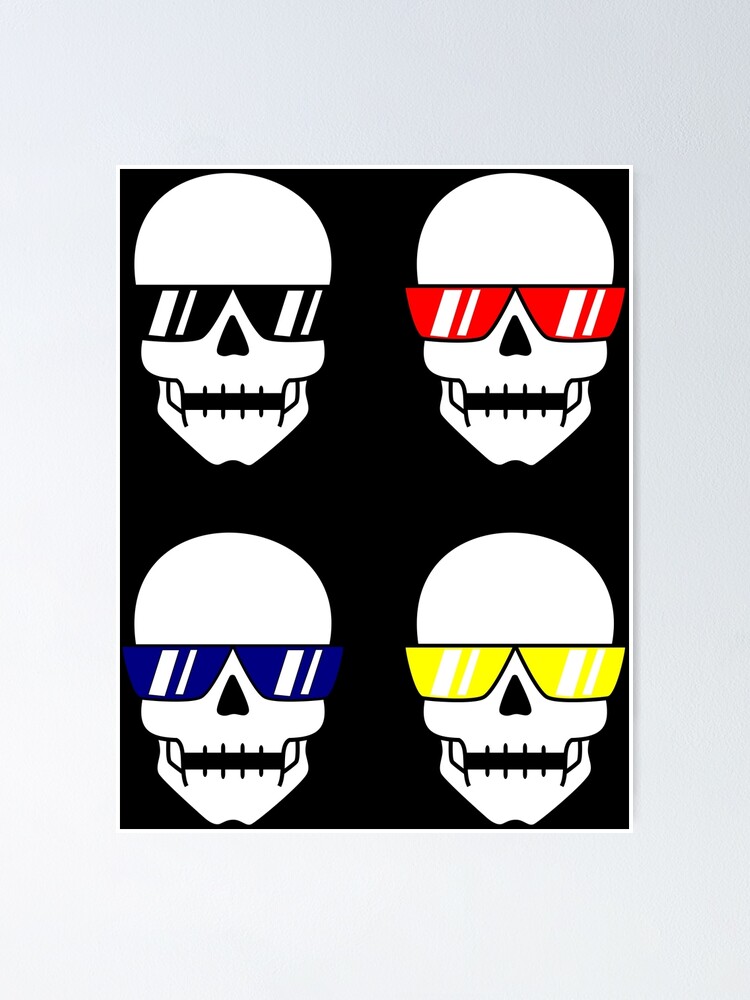 "Skull Group with Different Color" Poster for Sale by ywangs | Redbubble