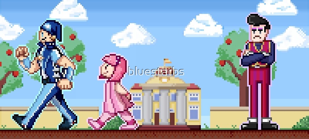 "Lazytown - On a walk (pixel art)" by bluestarbs | Redbubble