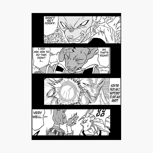 "Beerus Dragon Ball Doragon Boru Manga Panel Design" Photographic Print ...