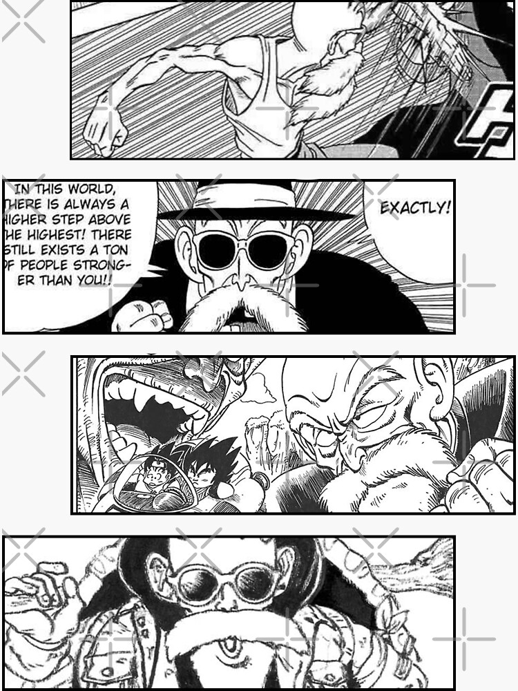 "Master Roshi Dragon Ball Doragon Boru Manga Panel Design" Sticker for ...