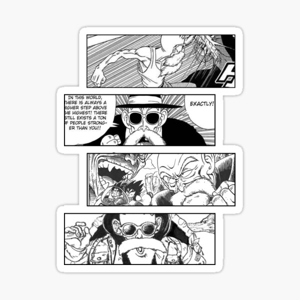 "Master Roshi Dragon Ball Doragon Boru Manga Panel Design" Sticker for ...