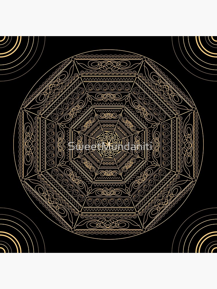 "Mandala pattern peach colour octagon with circular corners" Poster for ...