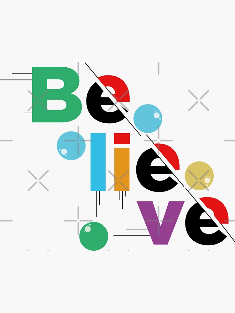 "Believe Logo" Sticker by redshop036 | Redbubble