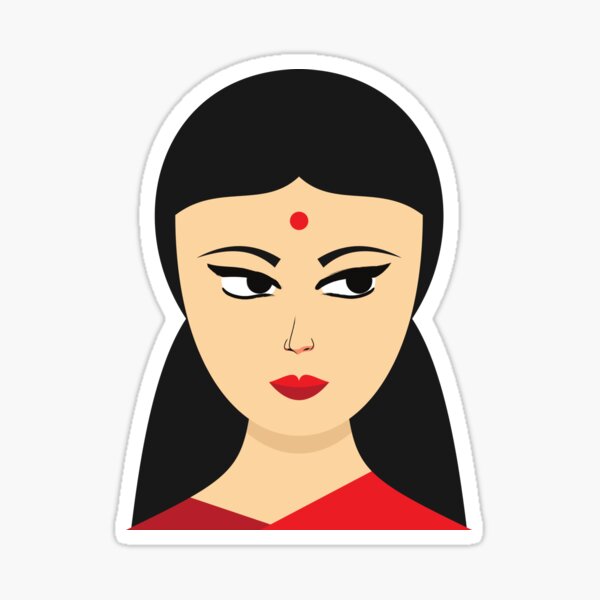 "Desi Lady Classic Sticker" Sticker by Ahsani | Redbubble