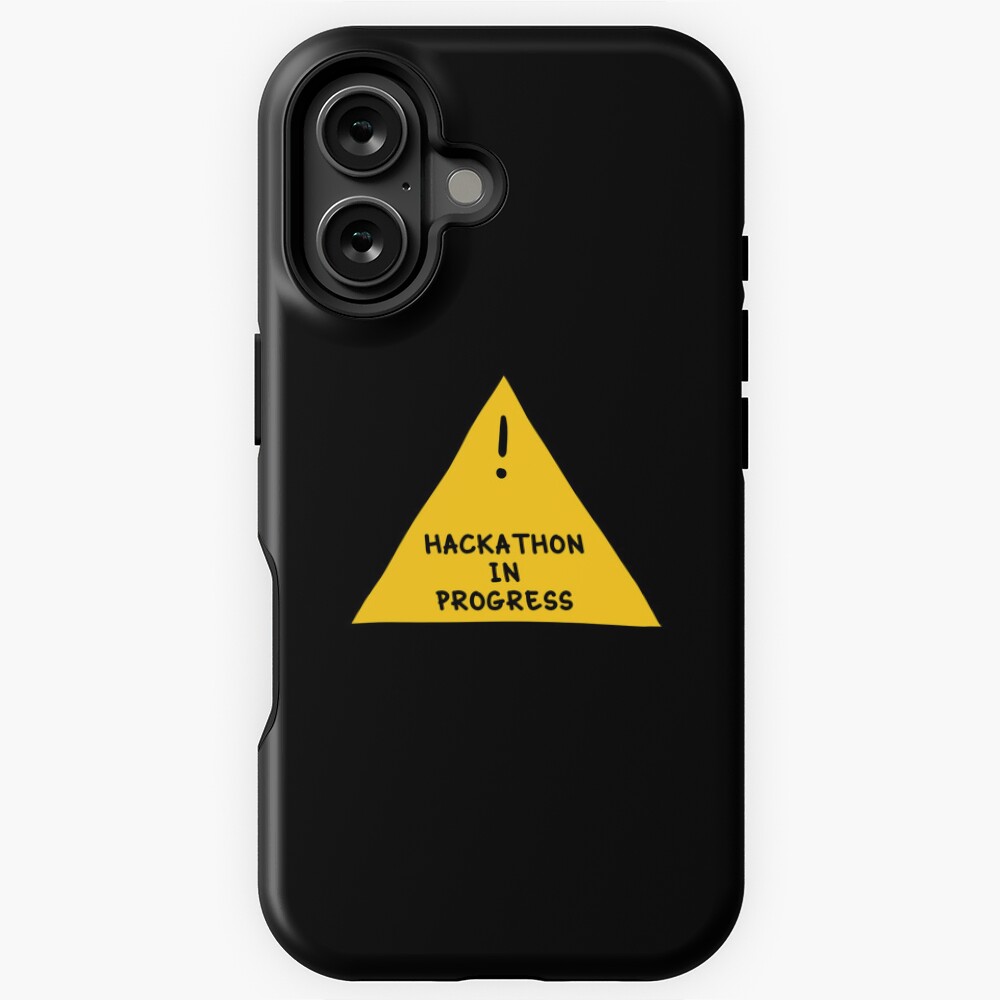 "⚠ Hackathon In Progress ⚠" Sticker for Sale by orlumbuspirate | Redbubble