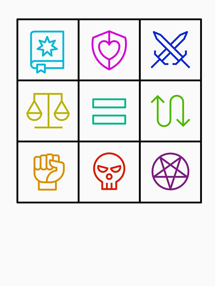 "Alignment - Dungeons & Dragons Line Art Series" T-shirt by dcmjs ...