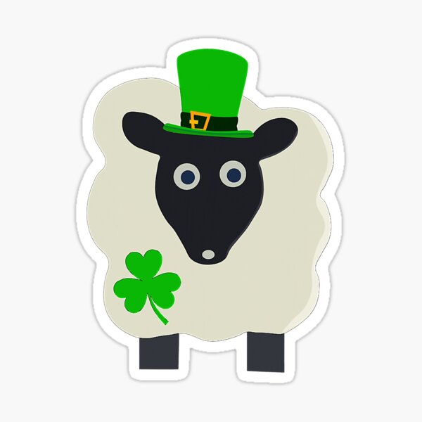 "Irish Sheep Shamrock Leprechaun Sheep St Patricks Day" Sticker by ...