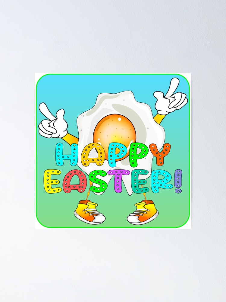 "Happy Easter - Fried Eggs" Poster for Sale by minimalartstory | Redbubble
