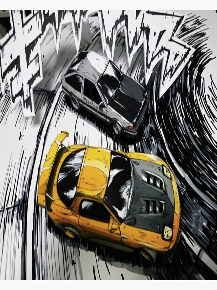"Initial-D-Shinga-AE86-vs-FD3S Japanese Artwork" Poster for Sale by ...