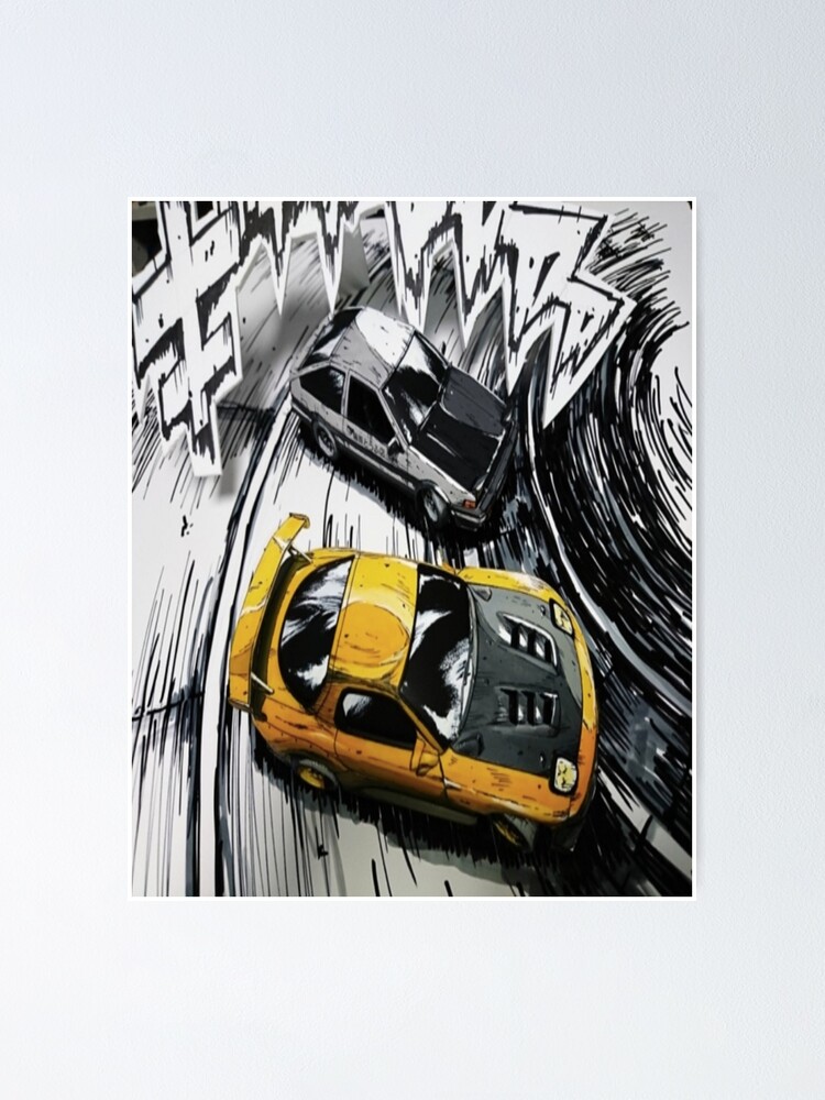 "Initial-D-Shinga-AE86-vs-FD3S Japanese Artwork" Poster for Sale by ...