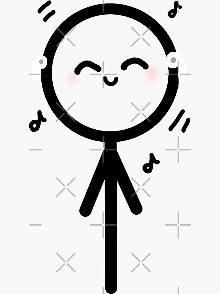 "stickman music" Sticker by Sushiitz | Redbubble