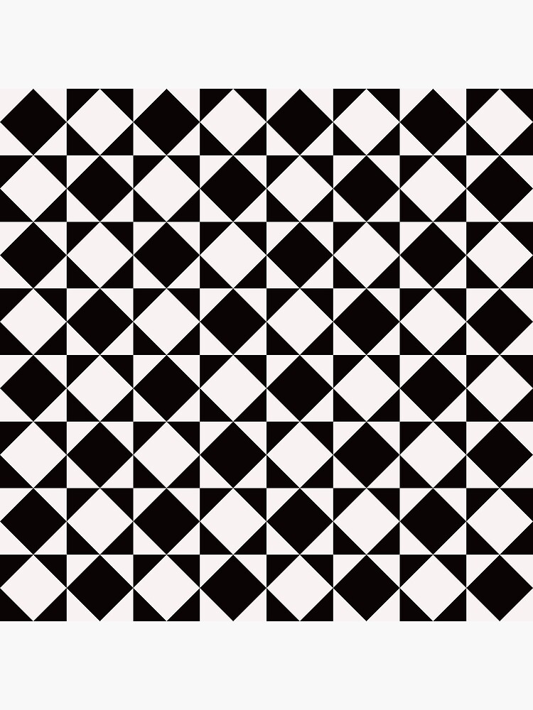 "two tone black and white pattern with squares and diamonds" Poster by ...