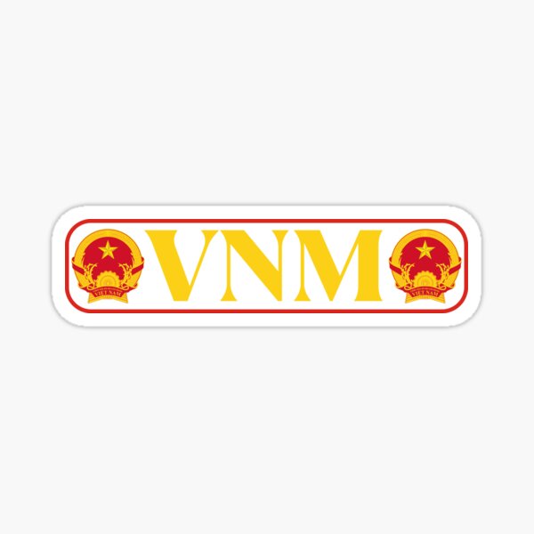 "VNM 3 Letter Code Vietnam" Sticker by FedSherDesign | Redbubble