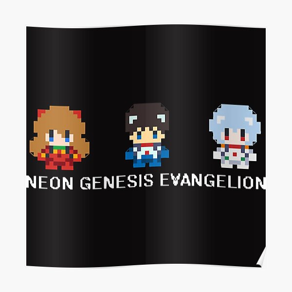 "8 bit Neon Genesis Evangelion " Poster for Sale by JaydenDodery ...