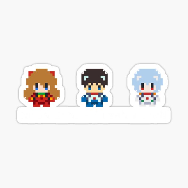 "8 bit Neon Genesis Evangelion " Sticker for Sale by JaydenDodery ...