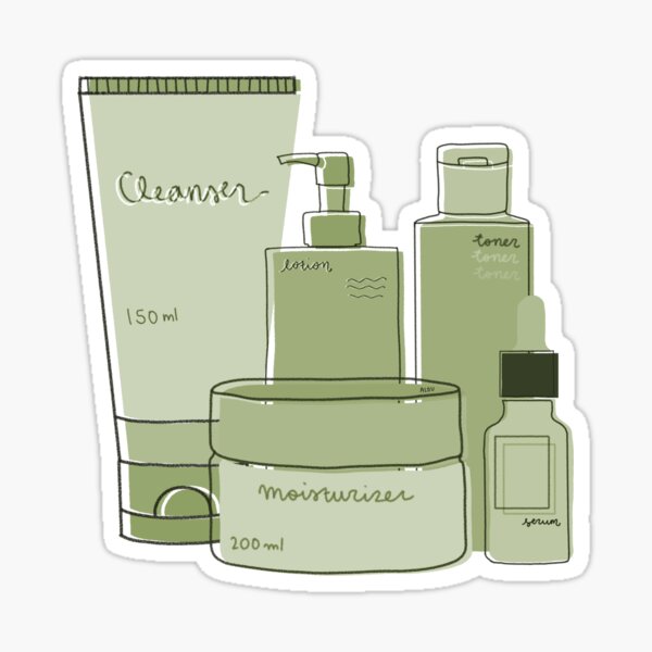 "Skincare Essentials (Green Theme)" Sticker for Sale by aaalou | Redbubble