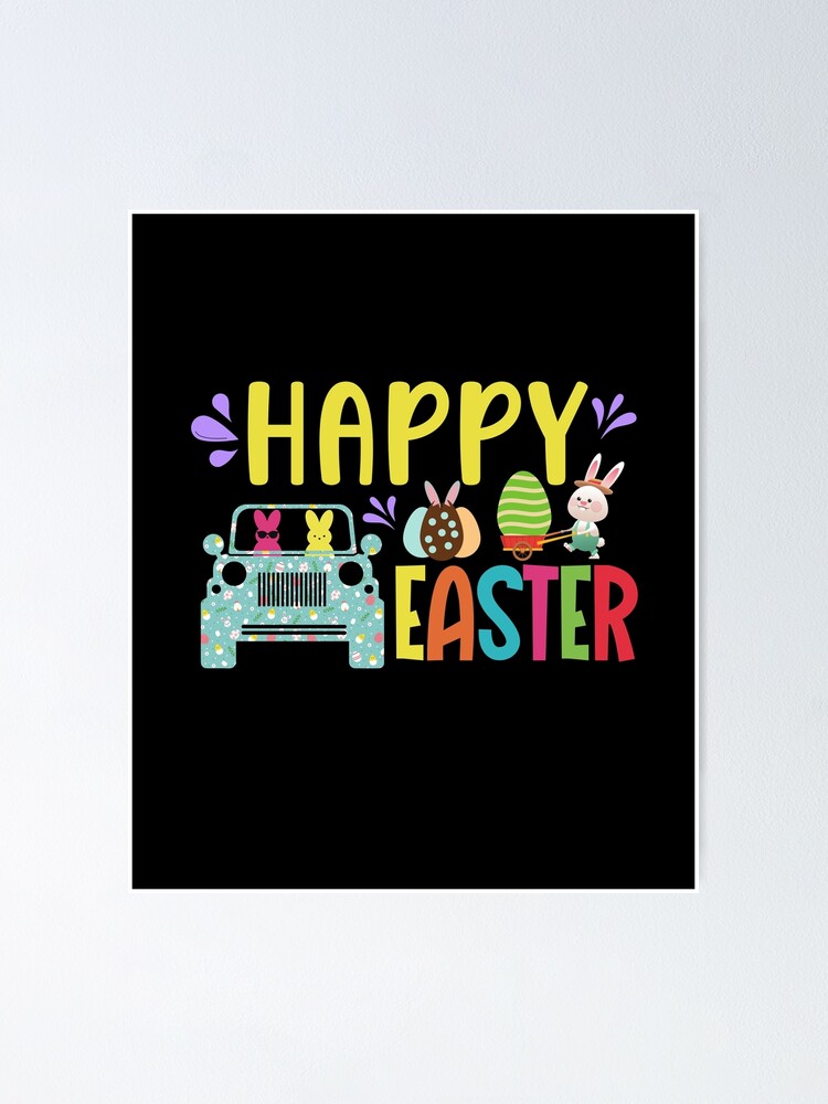 "Happy easter jeep" Poster for Sale by Autoscoot | Redbubble
