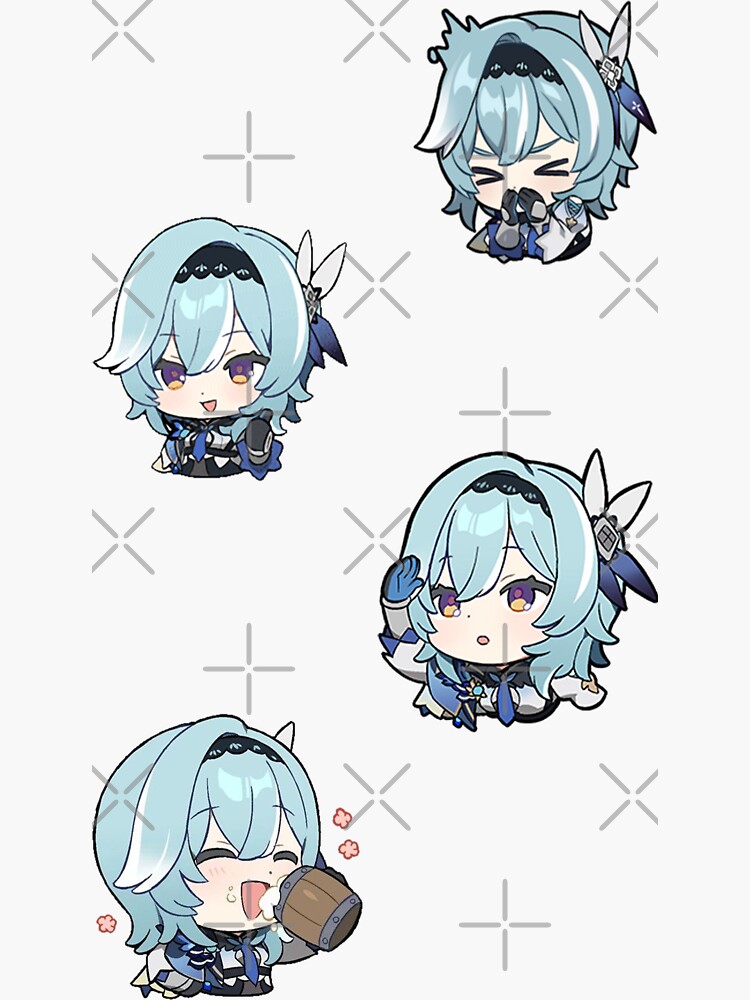 "Eula Chibi Genshin Impact" Sticker by LokittyLevi | Redbubble