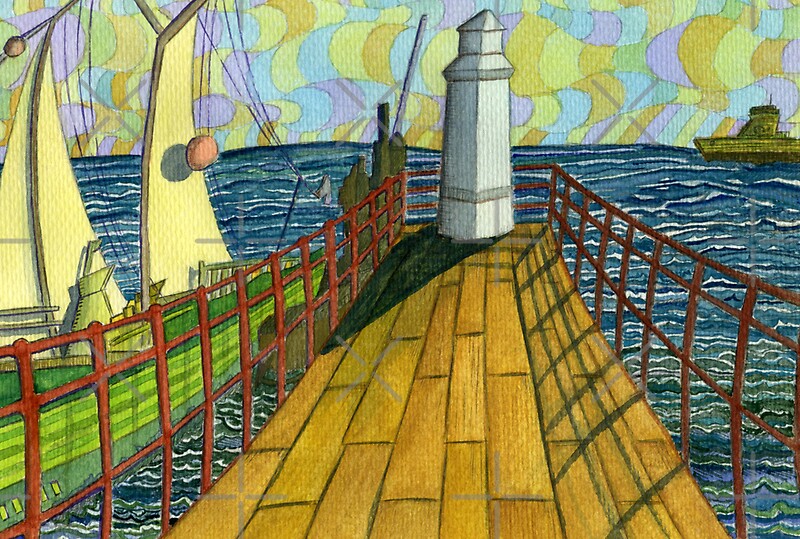 "149 - BLYTH PIER 1914 (WATERCOLOUR)" by BLYTHART | Redbubble