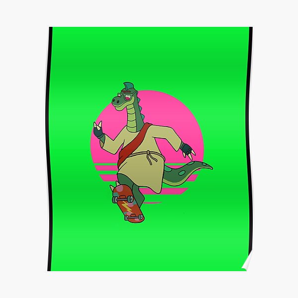Póster «Biblesaurus, el dinosaurio cristiano que anda en monopatín (sin ...