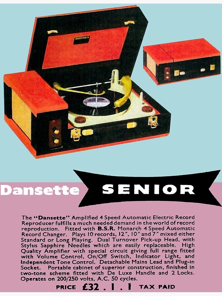 "DANSETTE RECORD PLAYER - 50s ADVERT" Poster for Sale by ThrowbackAds ...