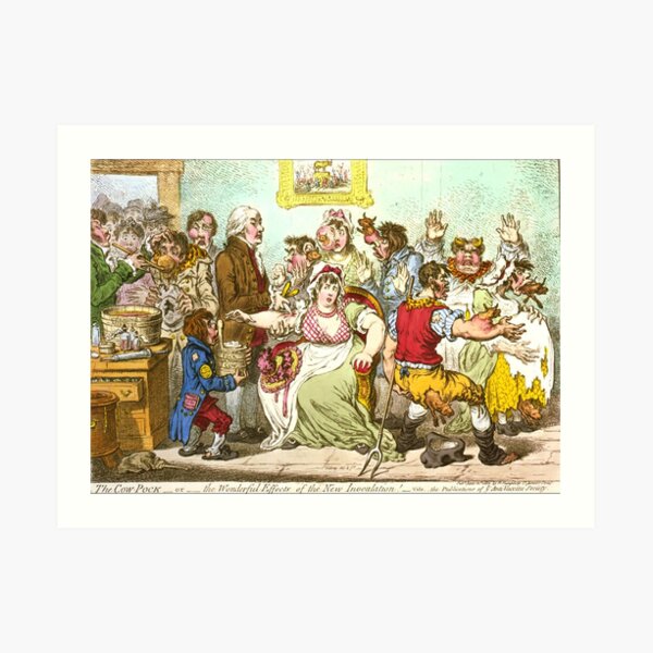 "The Cow Pock caricatured by James Gillray in the 17th Century" Art ...