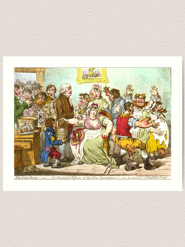 "The Cow Pock caricatured by James Gillray in the 17th Century" Art ...