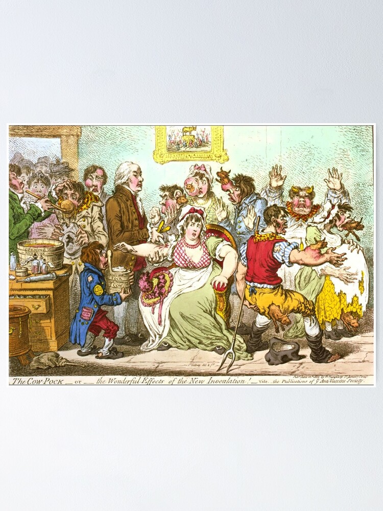 "The Cow Pock caricatured by James Gillray in the 17th Century" Poster ...