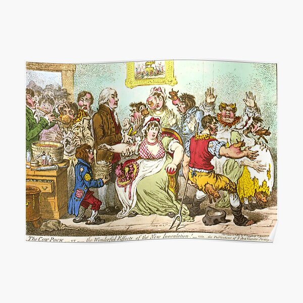 "The Cow Pock caricatured by James Gillray in the 17th Century" Poster ...