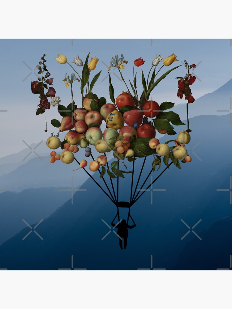 "Fruit Parachute 8 | Apples | Pears | Peaches | Dreamy" Sticker for ...