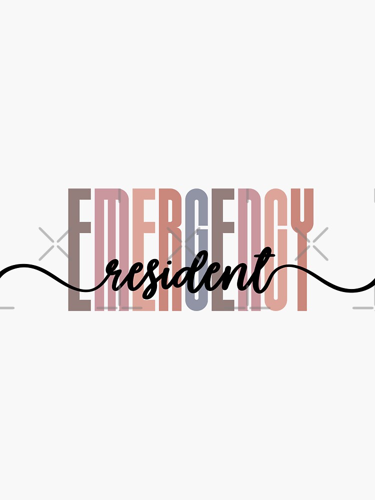 "Emergency Medicine Resident - Tall Font Contrast on White Design ...