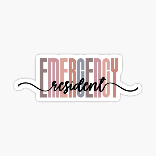 "Emergency Medicine Resident - Tall Font Contrast on White Design ...